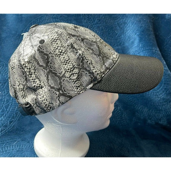 Olive & Pique | Accessories | Python Gray Snake Skin Black Baseball Cap ...
